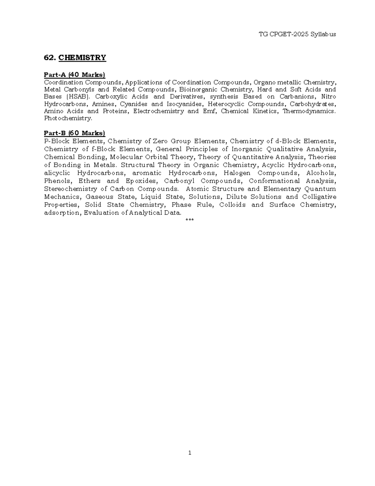 62 CHEMISTRY Syllabus: Coordination Compounds & More (40 Marks) - Studocu
