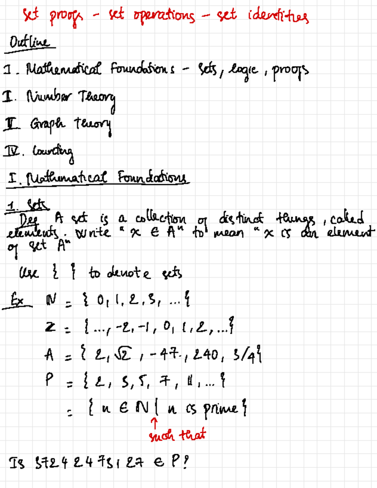 Math240 Lecture Notes: Set Operations and Identities Overview - Studocu
