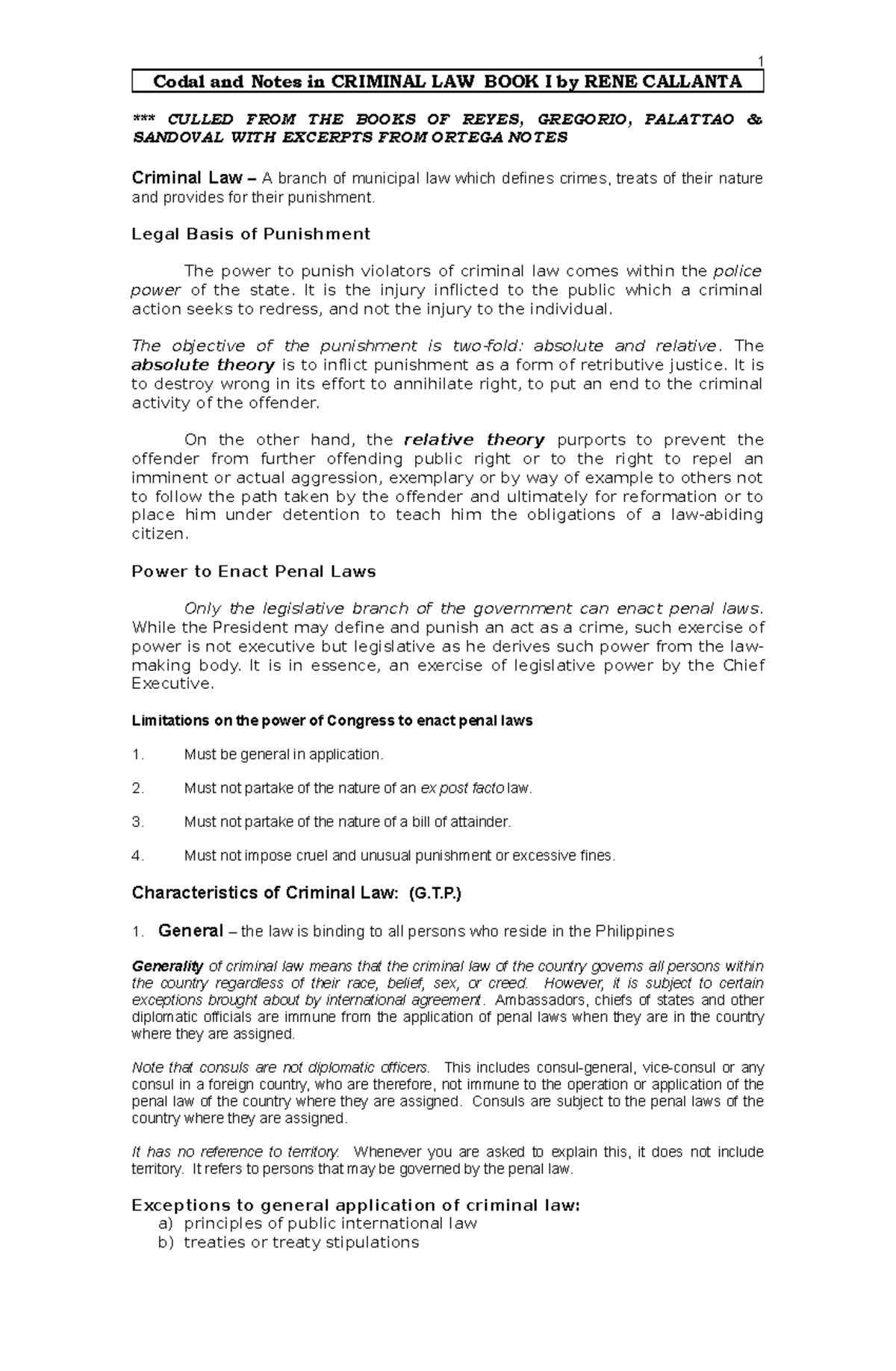 Highlighted- Criminal-LAW-Reviewer - Codal and Notes in CRIMINAL LAW ...