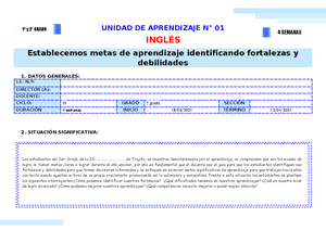 1°y2° Sesion ACTV O - Ingles 2024 - SESIÓN DE INGLÉS –SECUNDARIA INGLES 1 SESION DE APRENDIZAJE ...