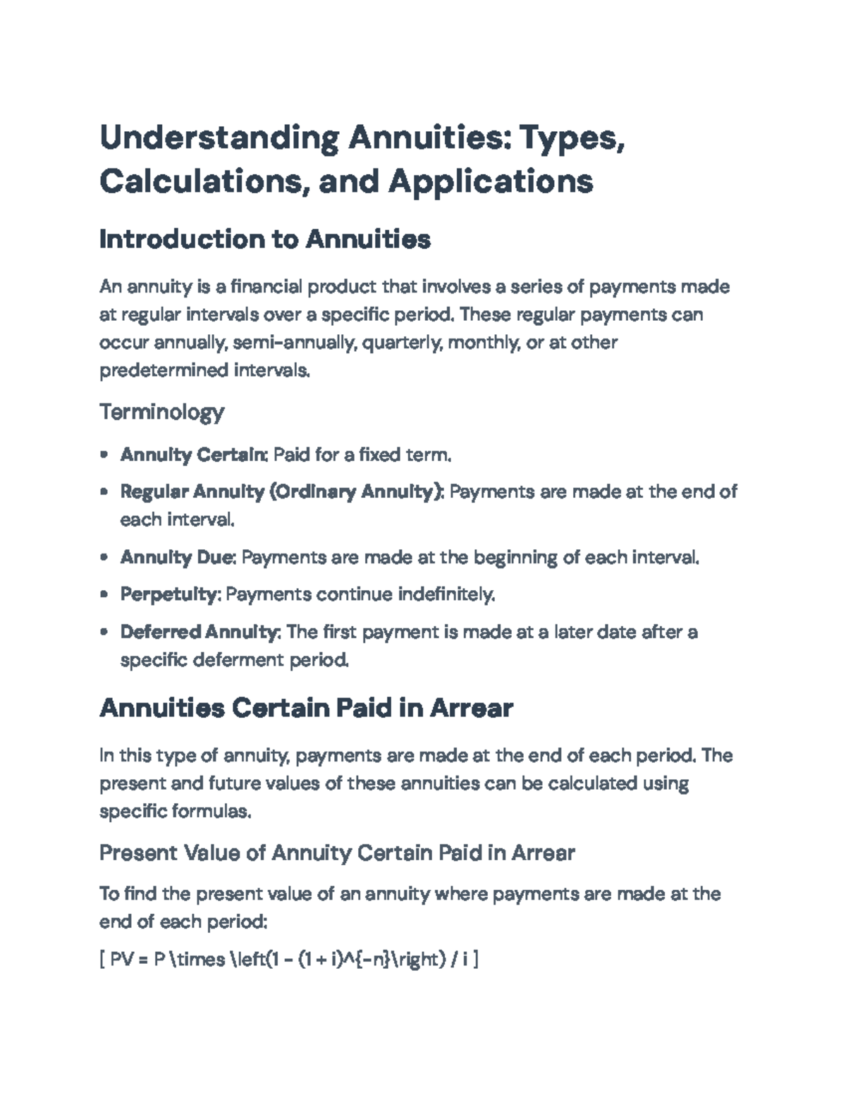 Understanding Annuities: Types, Calculations & Applications (Course ...