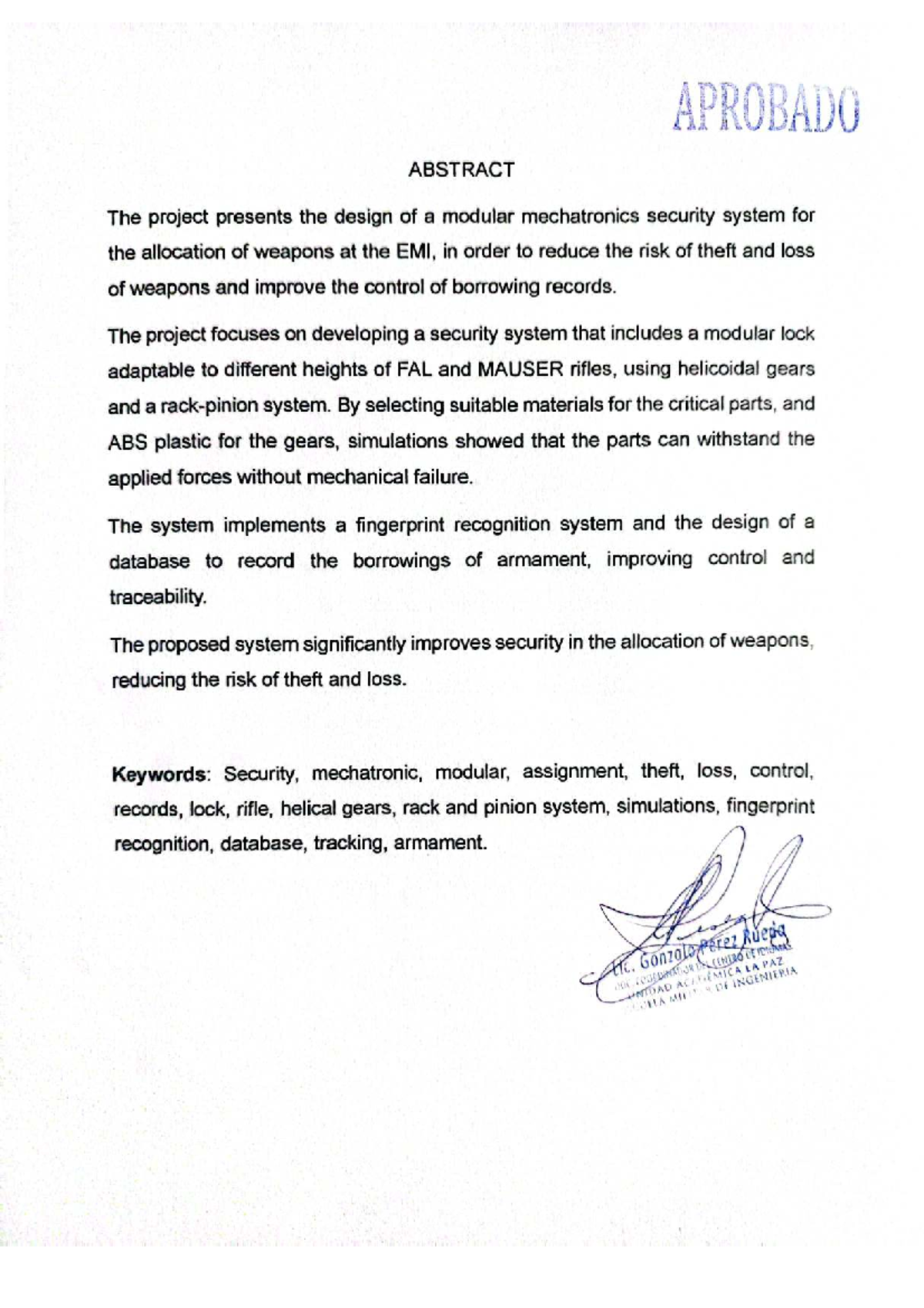 Aprobado: Modular mechatronics security system for weapon allocation ...