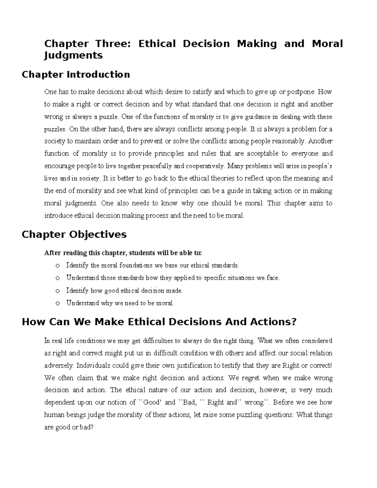 Chapter 3: Ethical Decision Making - Lecture Notes (CIV) - Studocu
