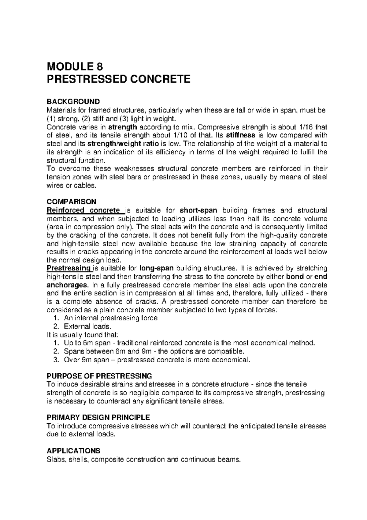 Prestressed concrete - my TUTor - MODULE 8 PRESTRESSED CONCRETE ...