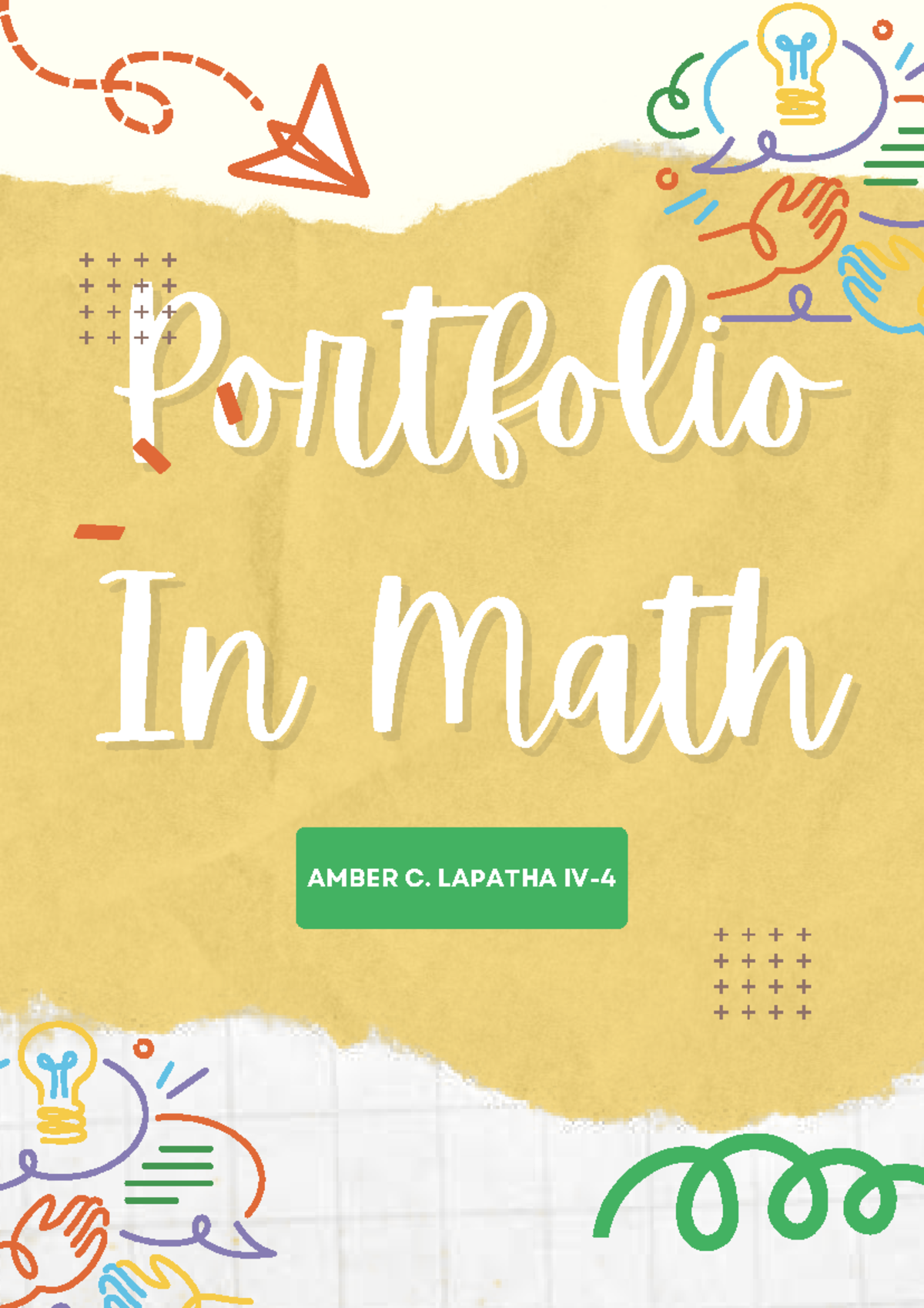 Yellow White Playful Aesthetic Portfolio Cover A4 Document - Filipino ...