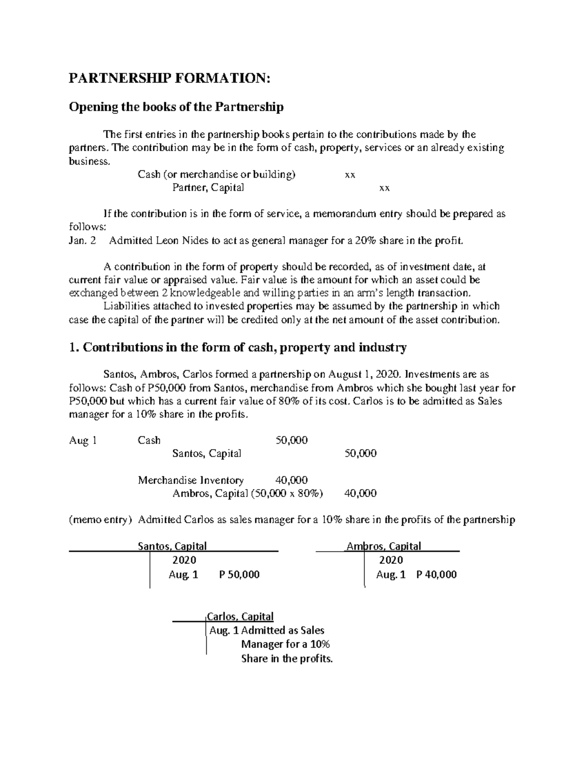 Partnership Formation with Evaluation - PARTNERSHIP FORMATION: Opening ...