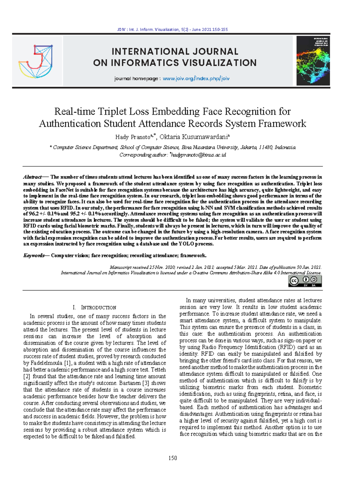 Real-time Triplet Loss Face Recognition for Attendance System (CS101 ...