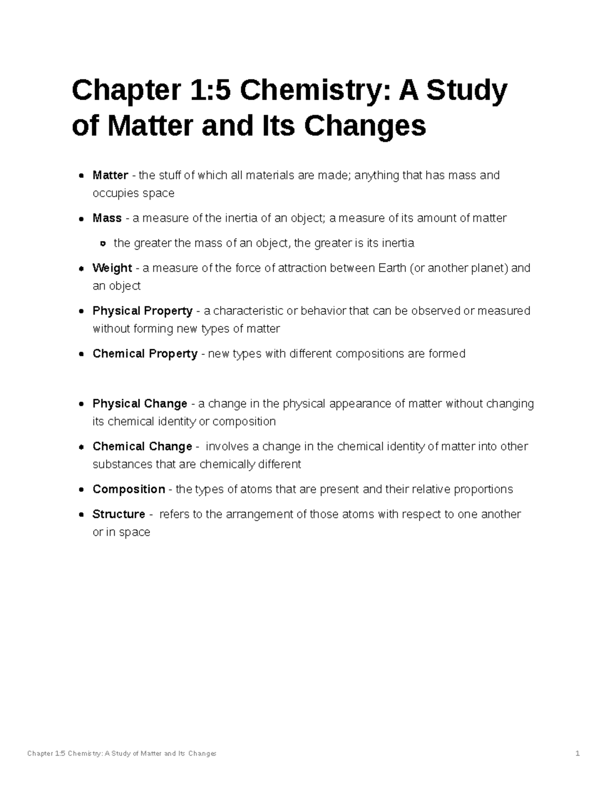 Chapter 15 Chemistry A Study of Matter and Its Changes - Studocu