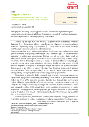 Opowiadanie - Przykład opowiadania z odwołaniem do lektury obowiązkowej: przenosisz się w czasie ...