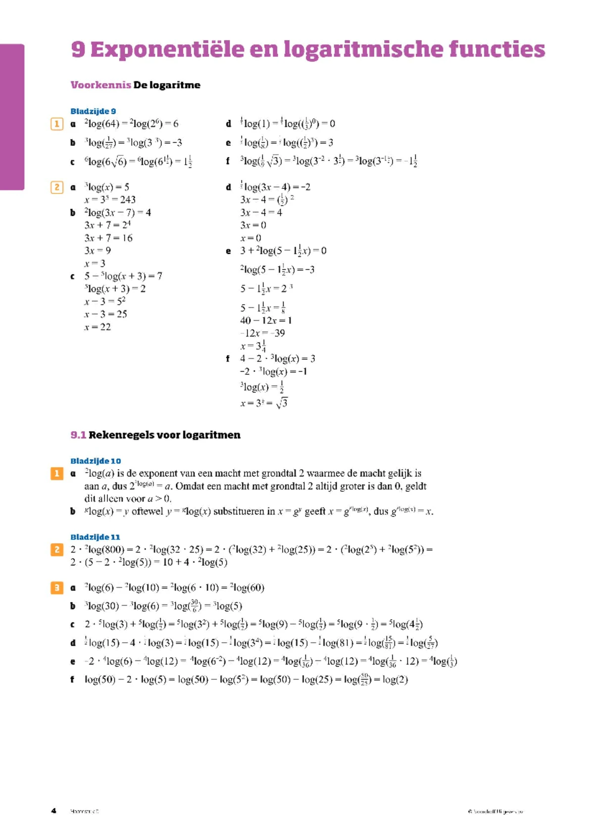 GR12 VB3 H09 Oefentoets - Exponentiële en Logaritmische Functies - Studeersnel
