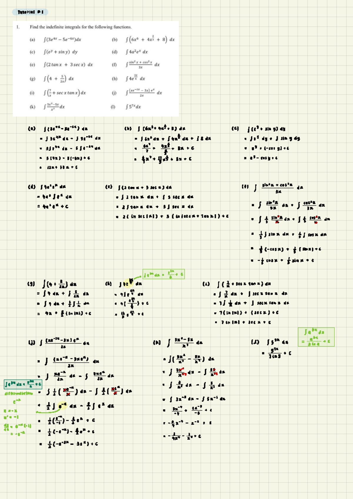 # MATH101 - Tutorial Answers for Calculus Problems - Studocu