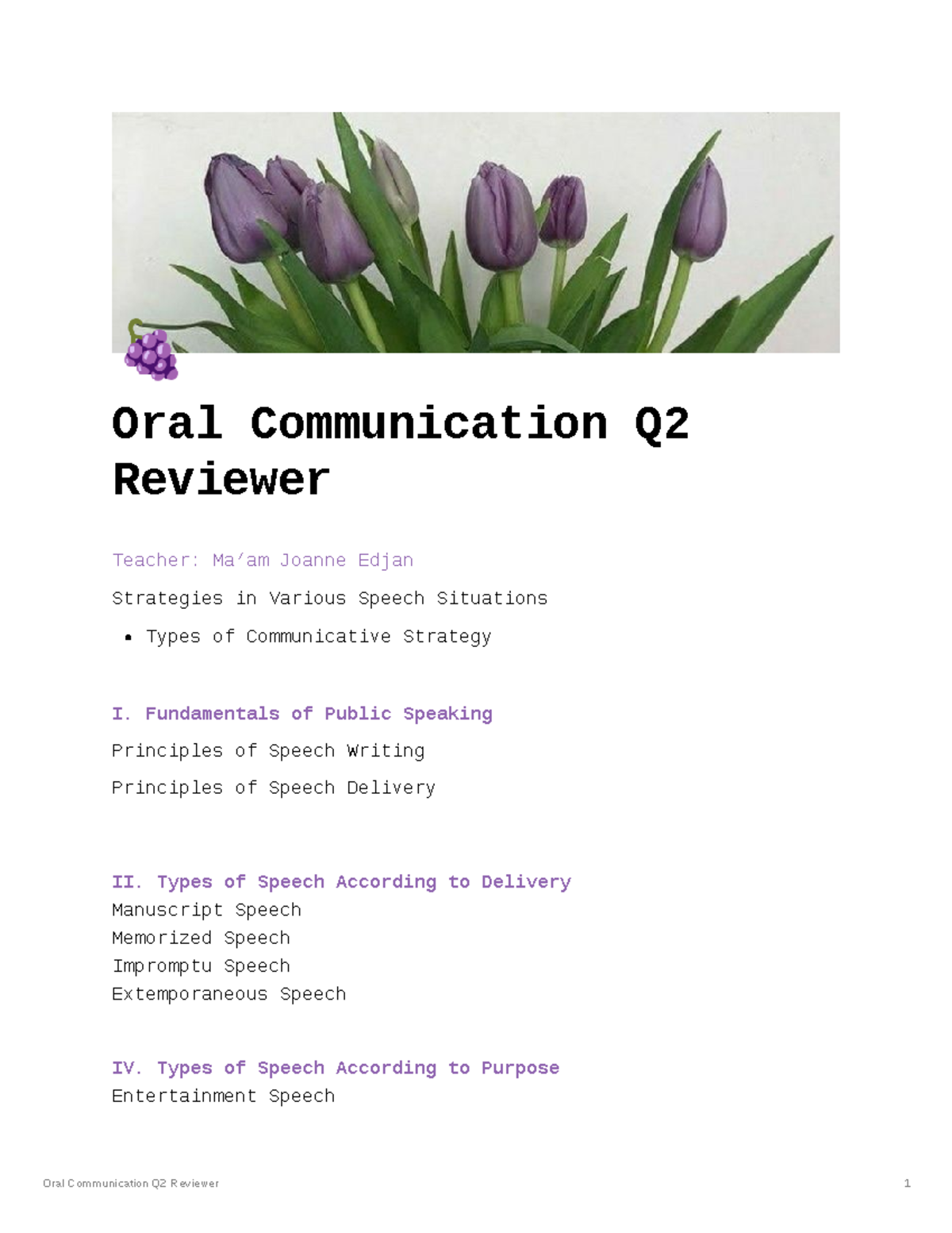 Oral Communication Q2: Comprehensive Finals Reviewer Guide - Studocu