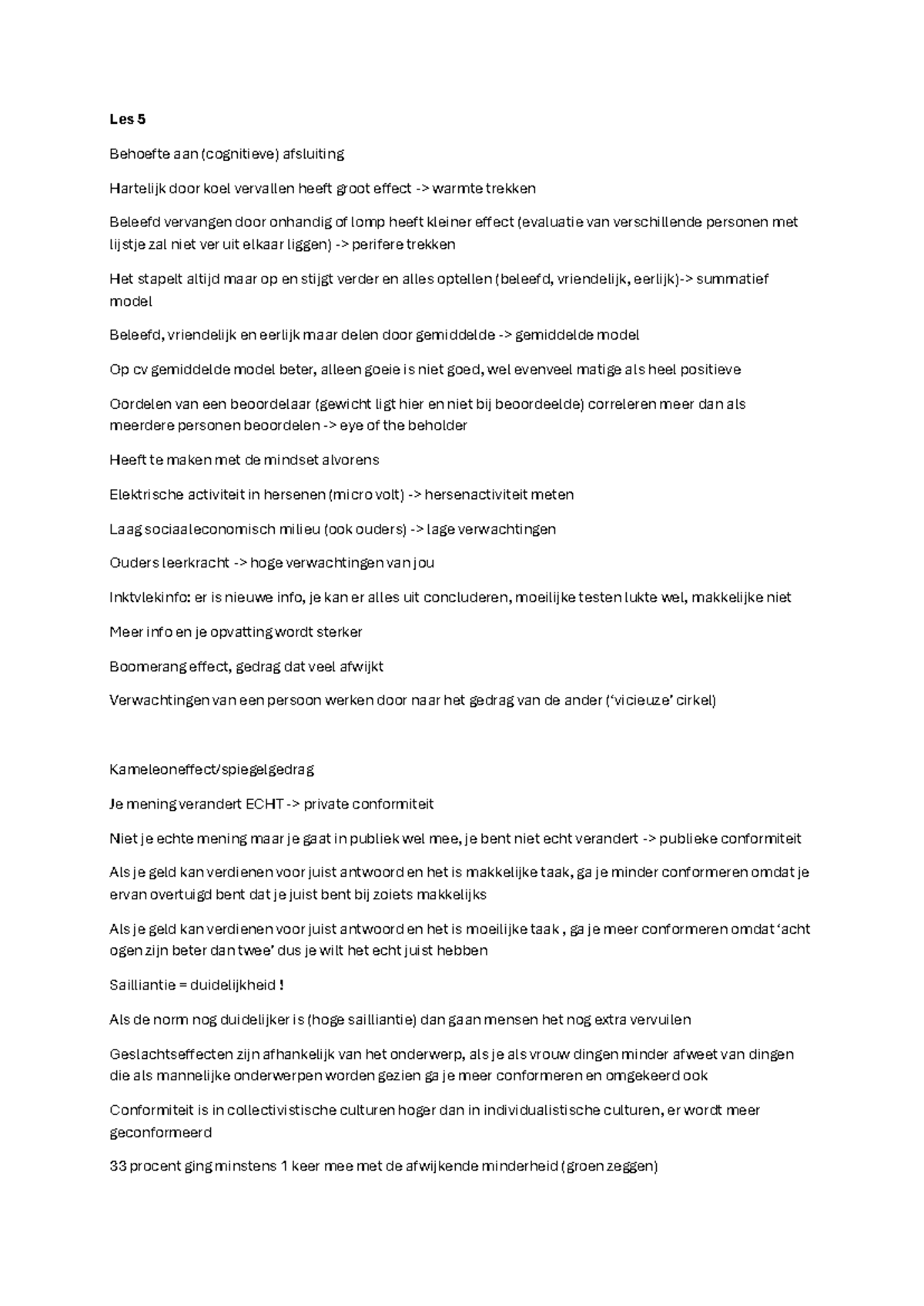 Sociale Psychologie Les 5: Behoefte aan Cognitieve Afsluiting en ...