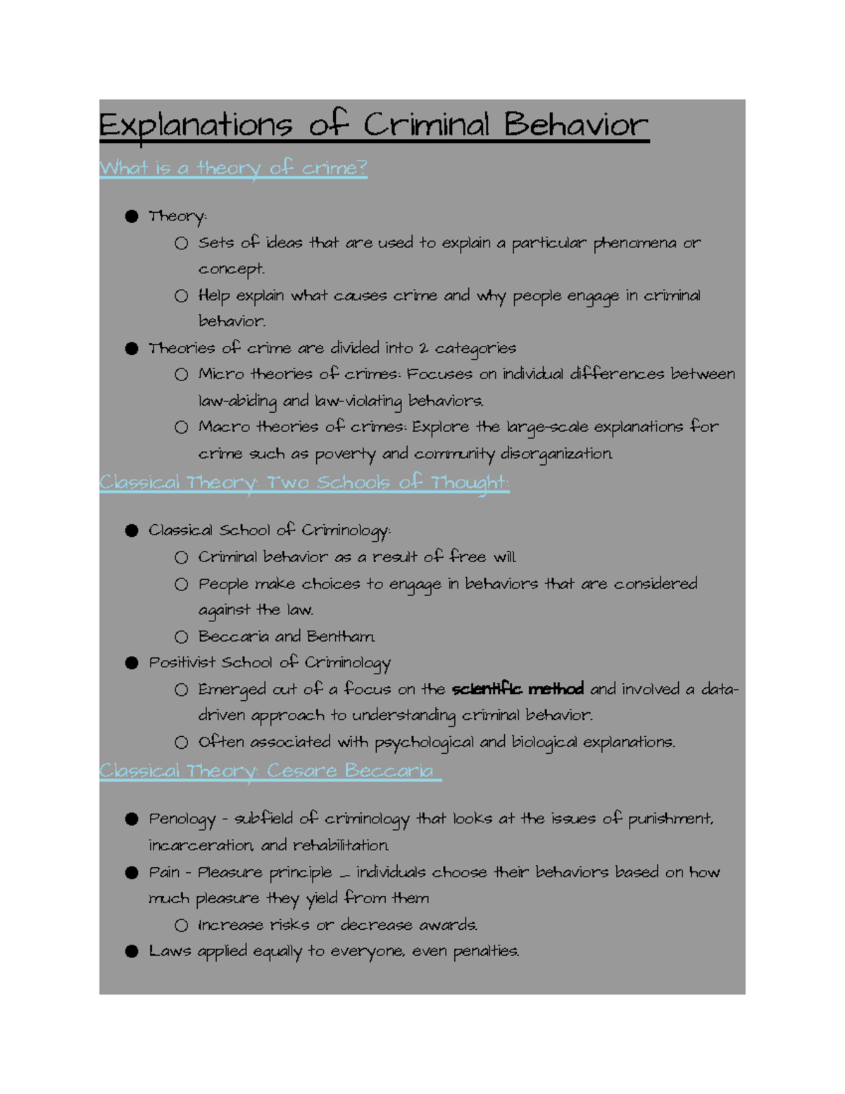 Criminological Theory - Explanations of Criminal Behavior What is a ...