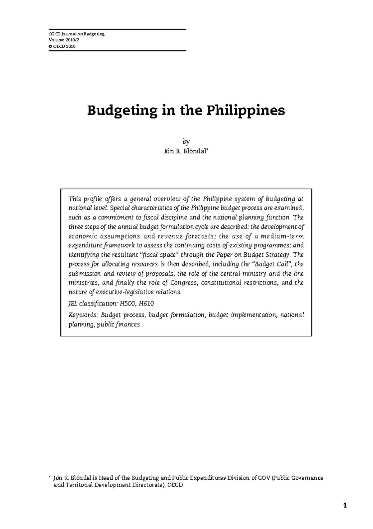 Budgeting Processes in the Philippines: An Overview and Analysis - Studocu