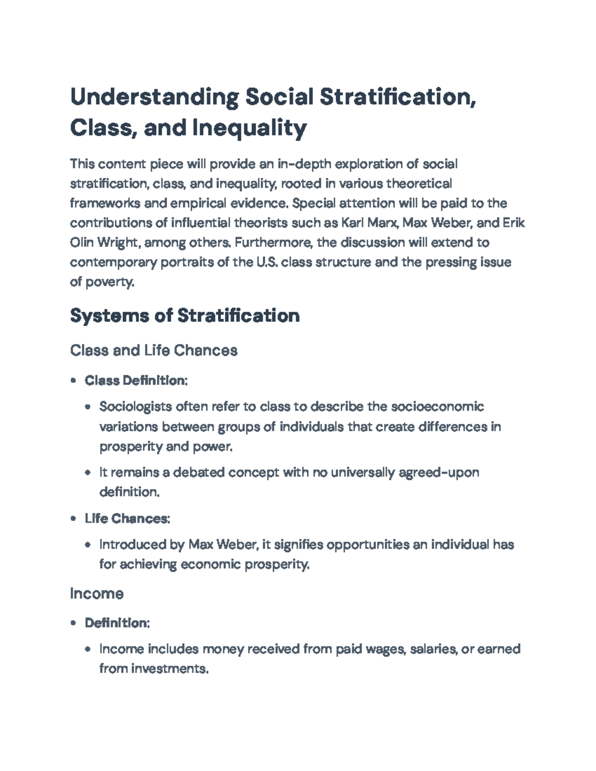 Understanding Social Stratification: Class, Inequality, and Current ...