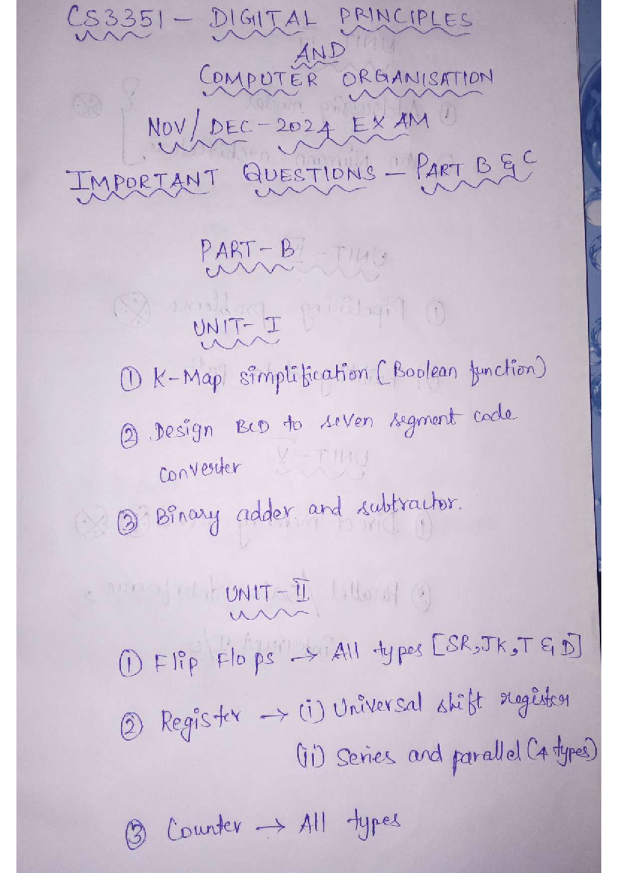 CS3351 - Digital Principles & Computer Organisation Dec 2024 Exam Guide ...