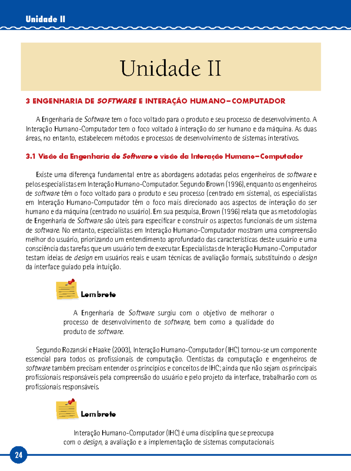 Projeto de Interface com o Usuário - Unidade II de Engenharia de Software - Studocu