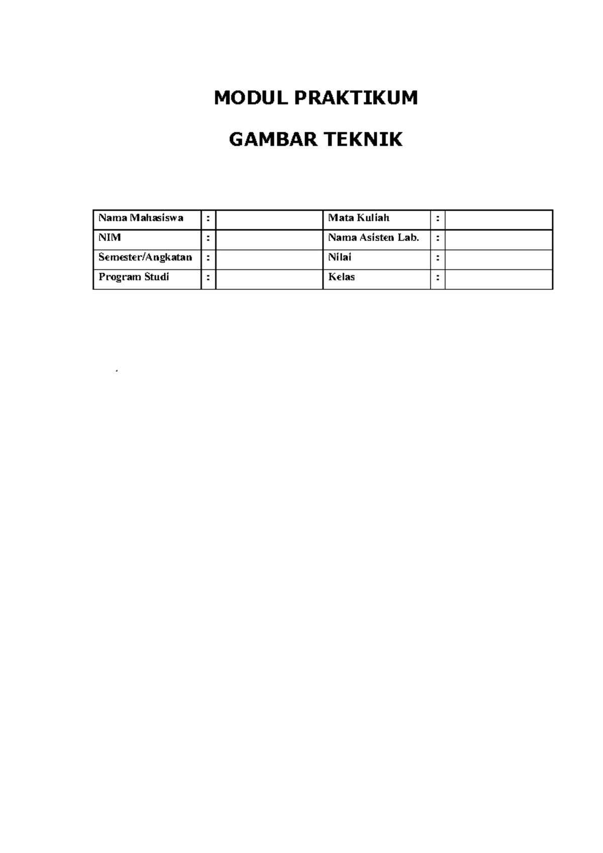 Modul Praktikum Gambar Teknik (Gamtek) 2024 - Studocu