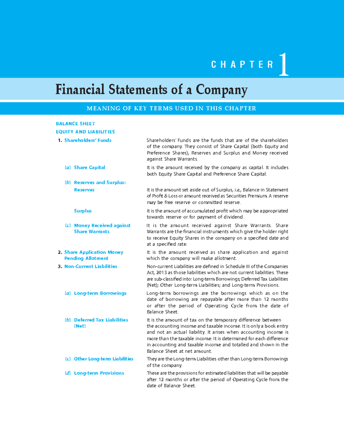 Text book - Accounting for managers - Financial Statements of a Company ...