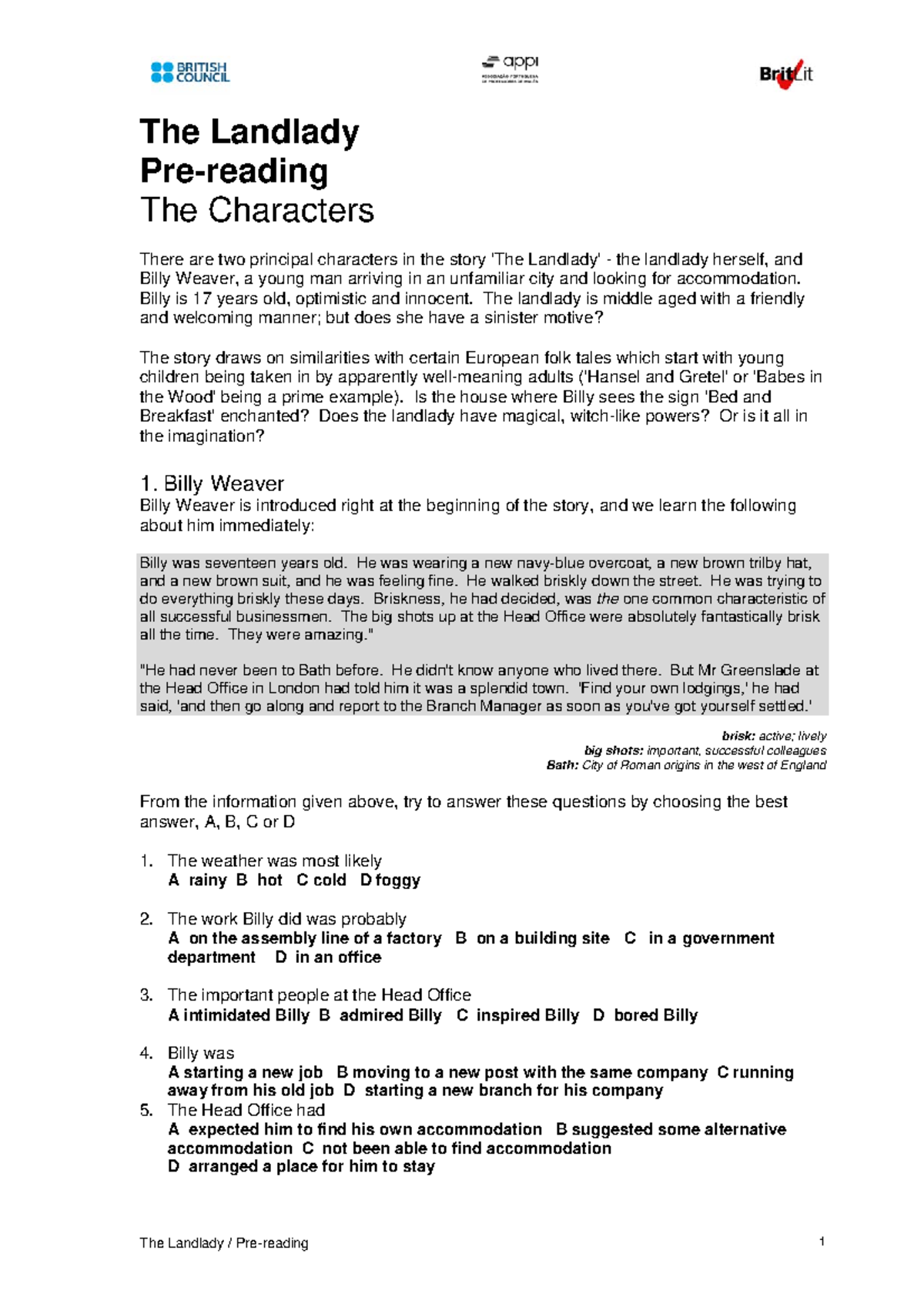 Landlady Pre-Read: Key Character Analysis and Predictions for 'The ...