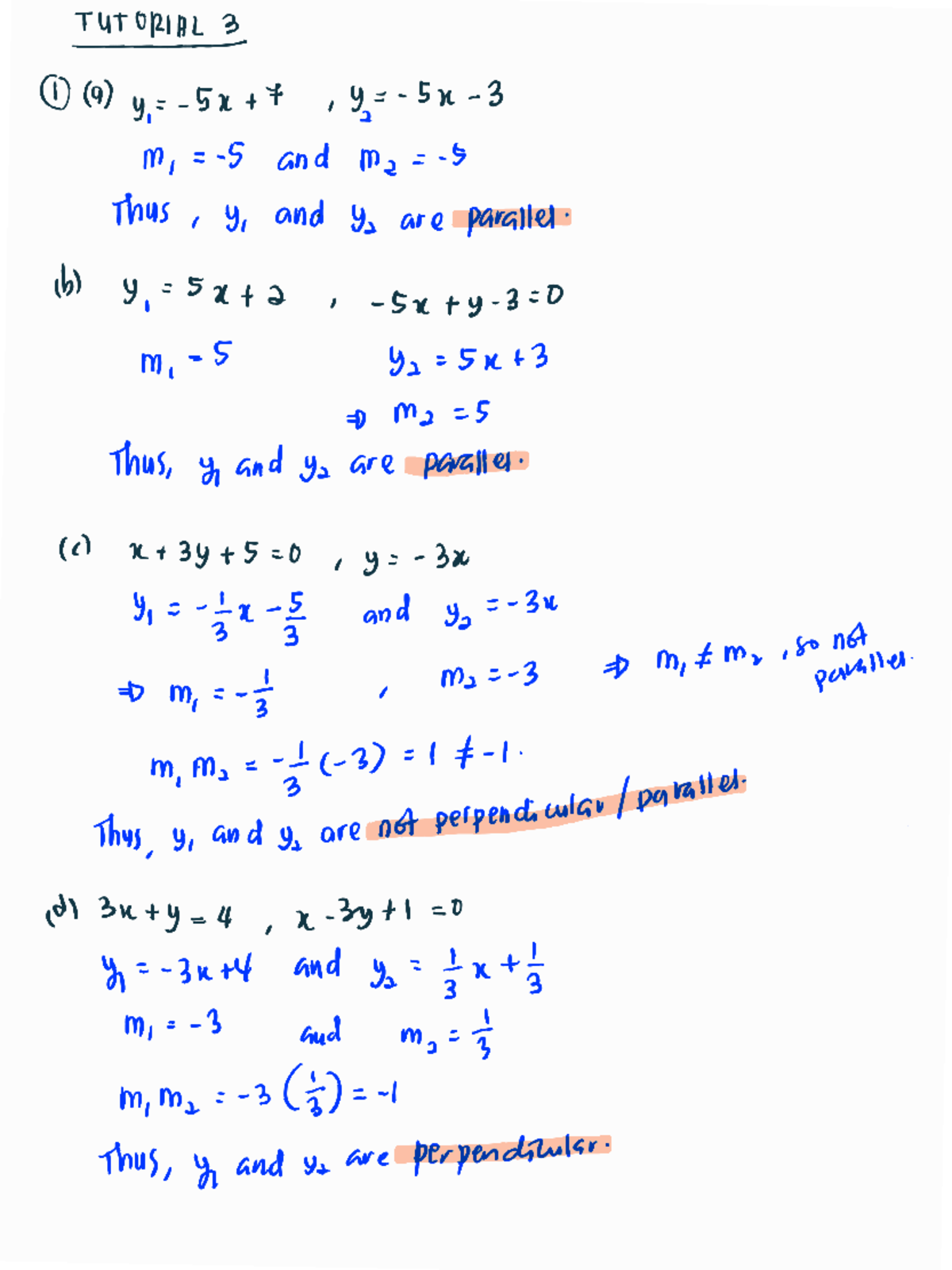 Answer Tutorial 3 - Business Mathematics - Studocu