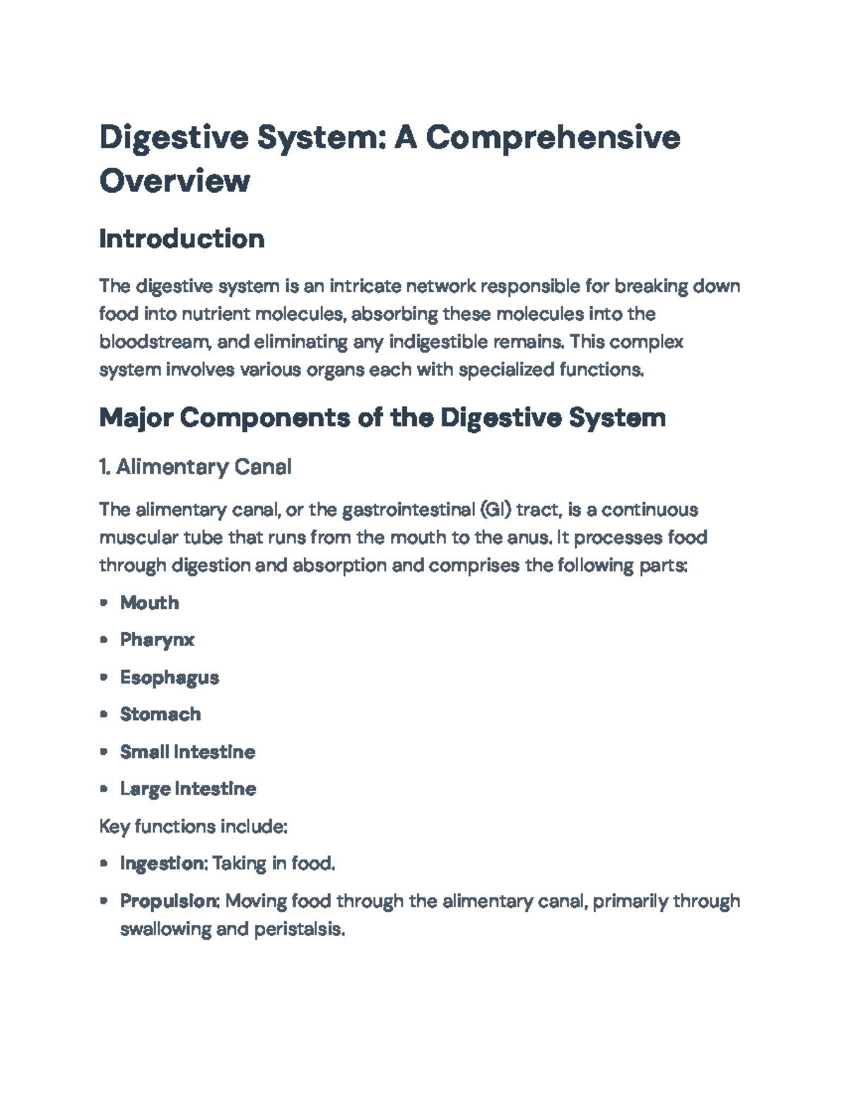 Digestive System: Processes, Functions, and Nutritional Insights ...