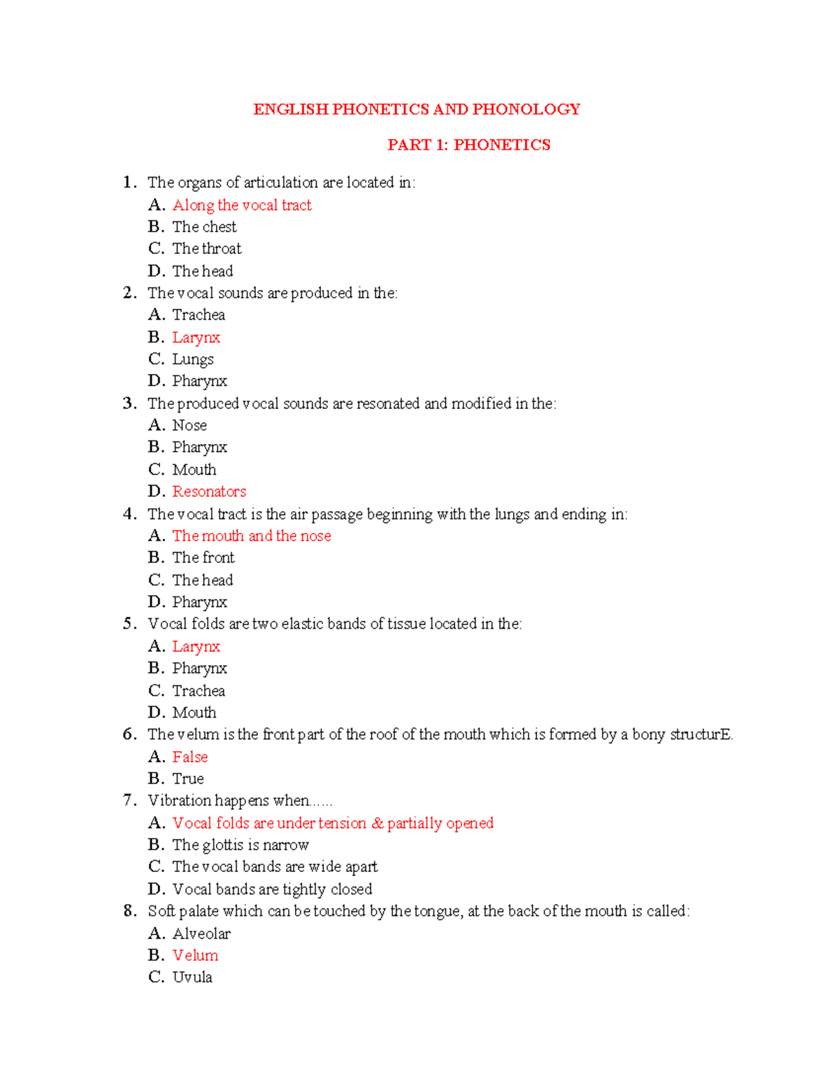 ENGLISH PHONETICS AND PHONOLOGY PART 1: PHONETICS STUDY GUIDE - Studocu