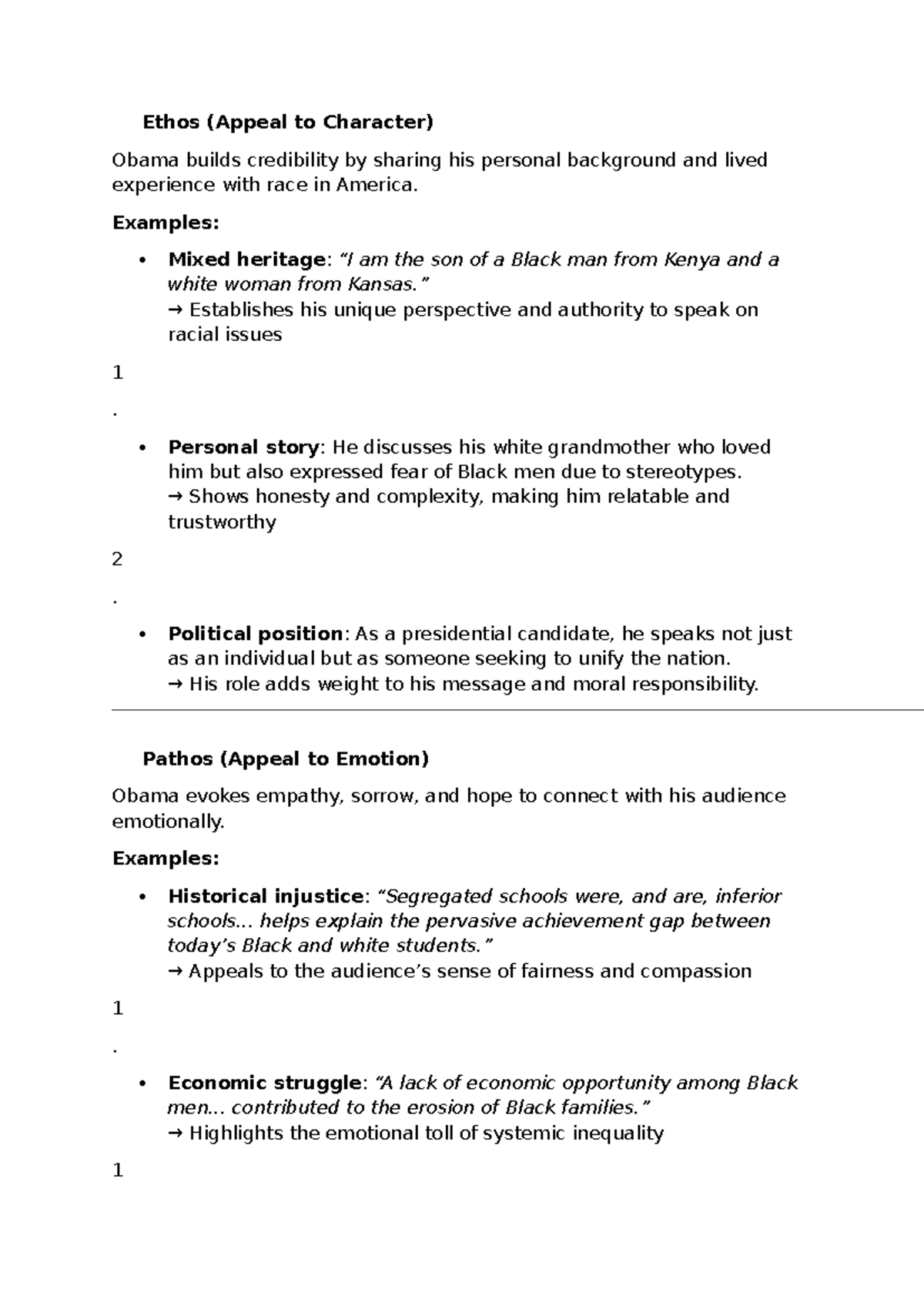 Obama's Speech Analysis: Ethos, Pathos, and Logos in Racial Discourse ...