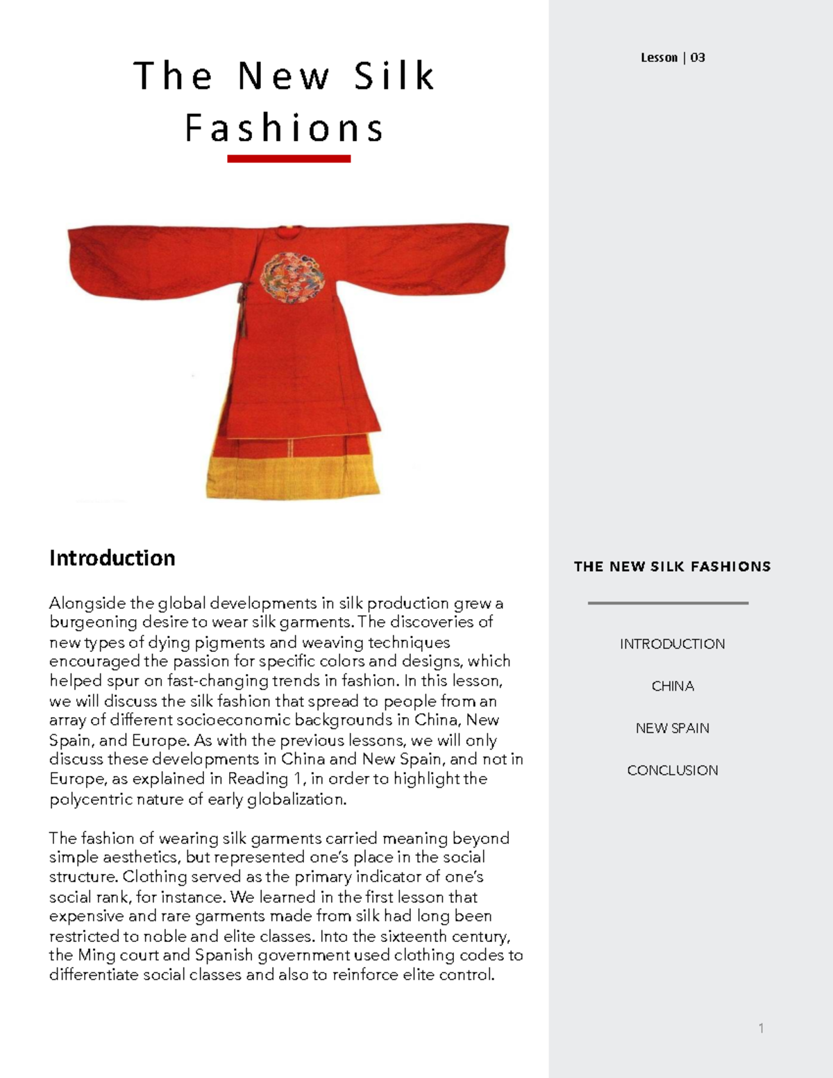 Silk-Trade-3: The Evolution of Silk Fashion in China & New Spain - Studocu