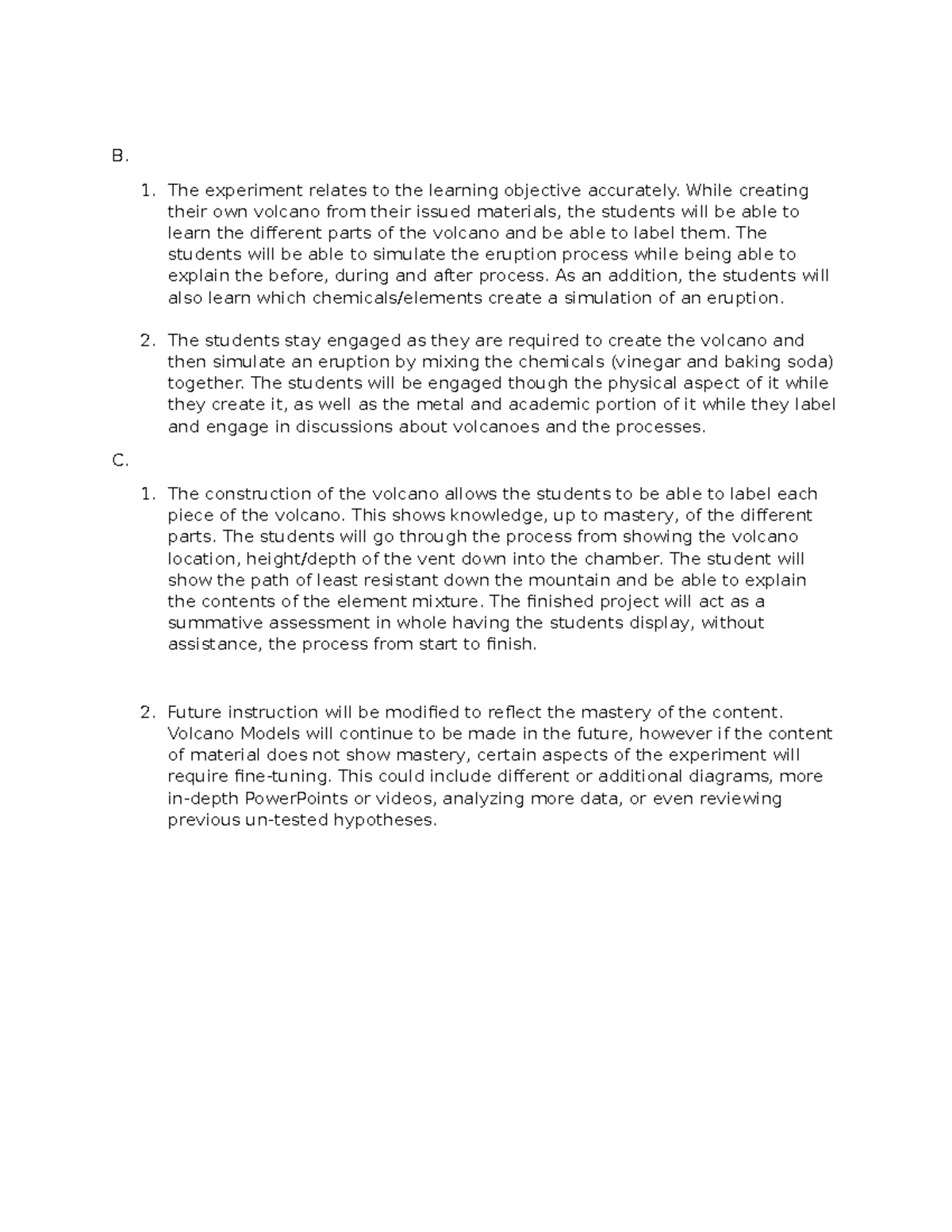 Volcano Project Assessment B & C: Engaging Eruption Simulation - Studocu