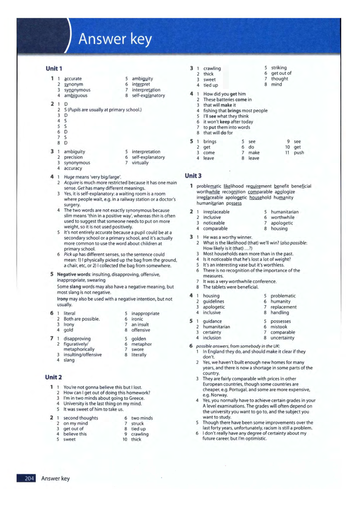 Oxford Word Skills: Upper Intermediate & Advanced Edition 2 - Answer ...
