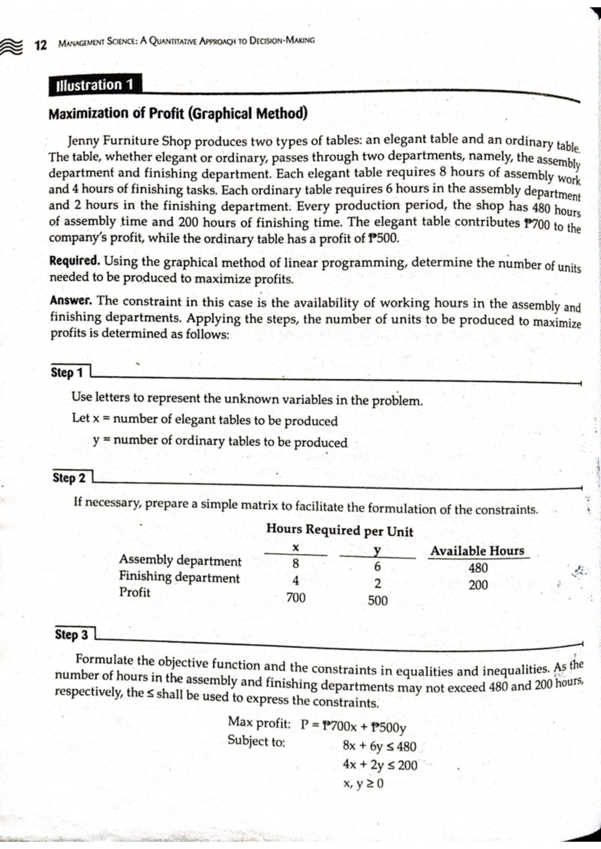 LP-Graphical Method: Max & Min Problems in Management Science - Studocu