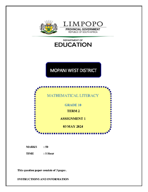 2024 MLIT Grade 12 TERM 2 Assignment - MARKS : 100 DURATION: 2 HOURS ...