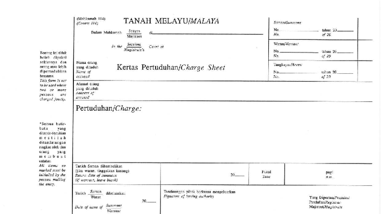 (Mahkamah 114) (Courts 114) Sample Charge Sheet for Sessions 20 - Studocu
