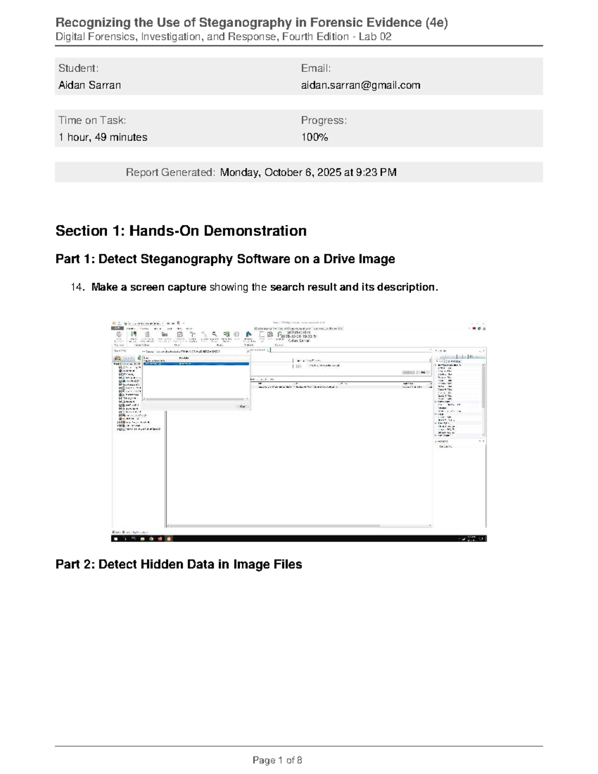 Lab 02: Steganography Detection in Digital Forensics (4e) - Studocu