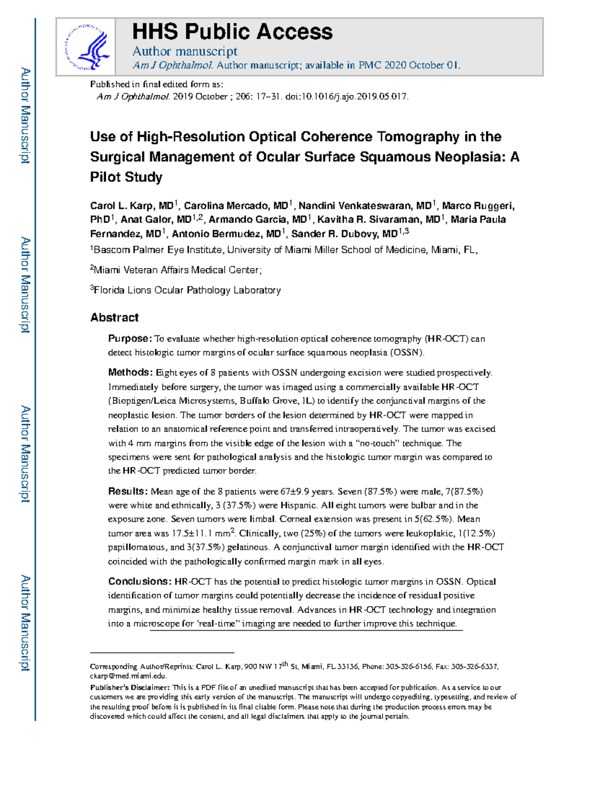 High-Resolution OCT in OSSN Surgery: A Pilot Study by Karp et al. IOCT ...