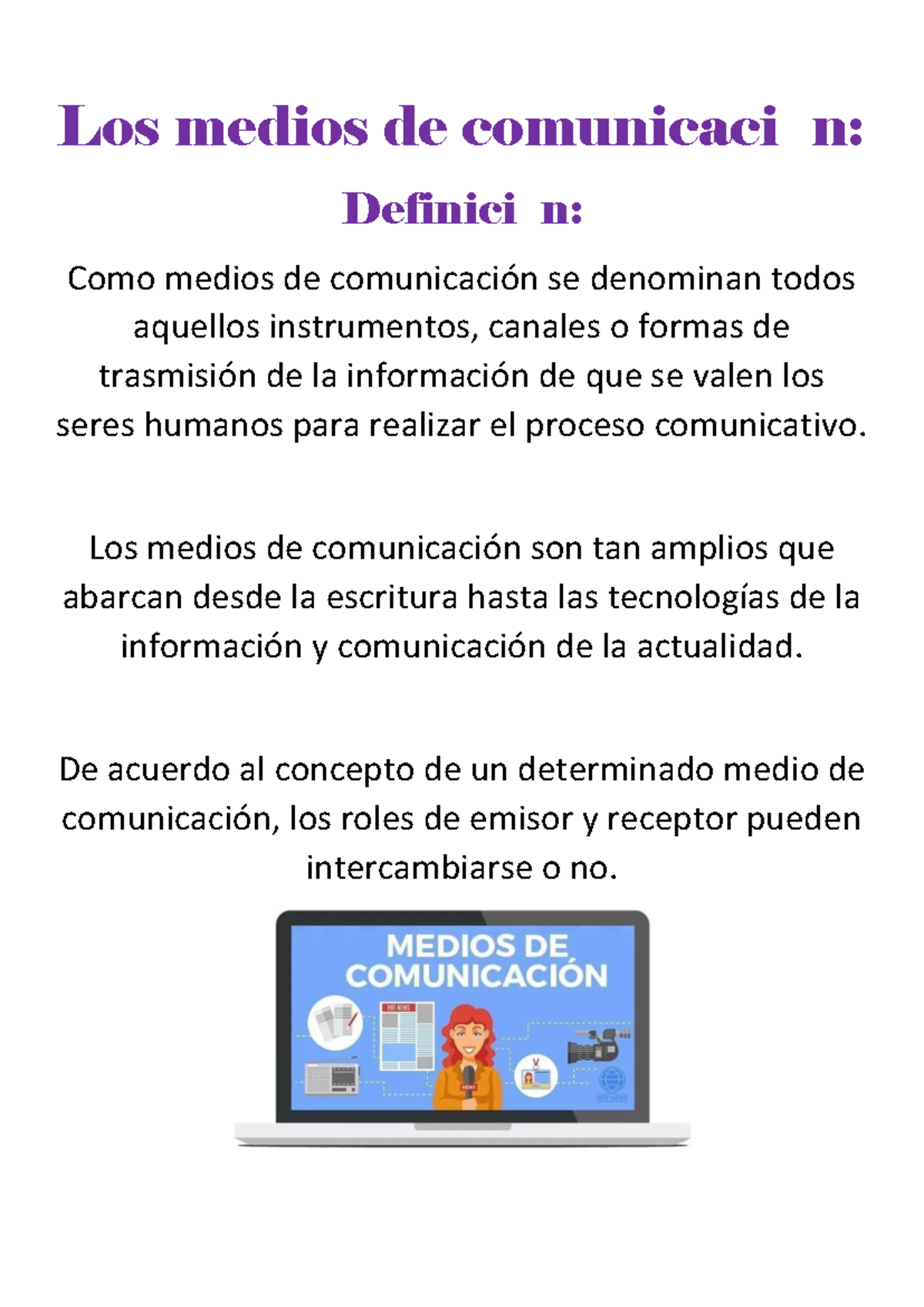 Medios de Comunicación: Definición y Tipos Esenciales - Studocu