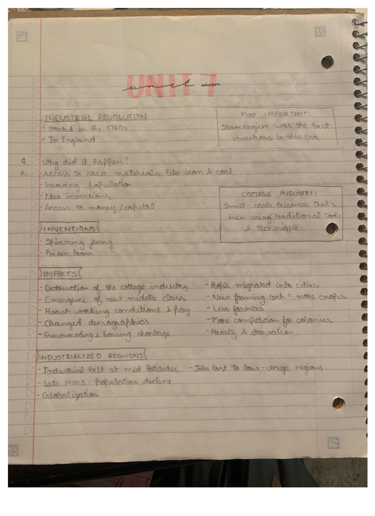 Unit 7: Key Concepts of the Industrial Revolution in AP Human Geo - Studocu