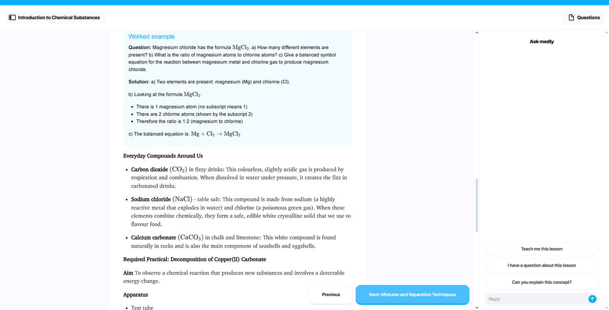 Chemistry 4 - Introduction to Chemical Substances & Reactions - Studocu