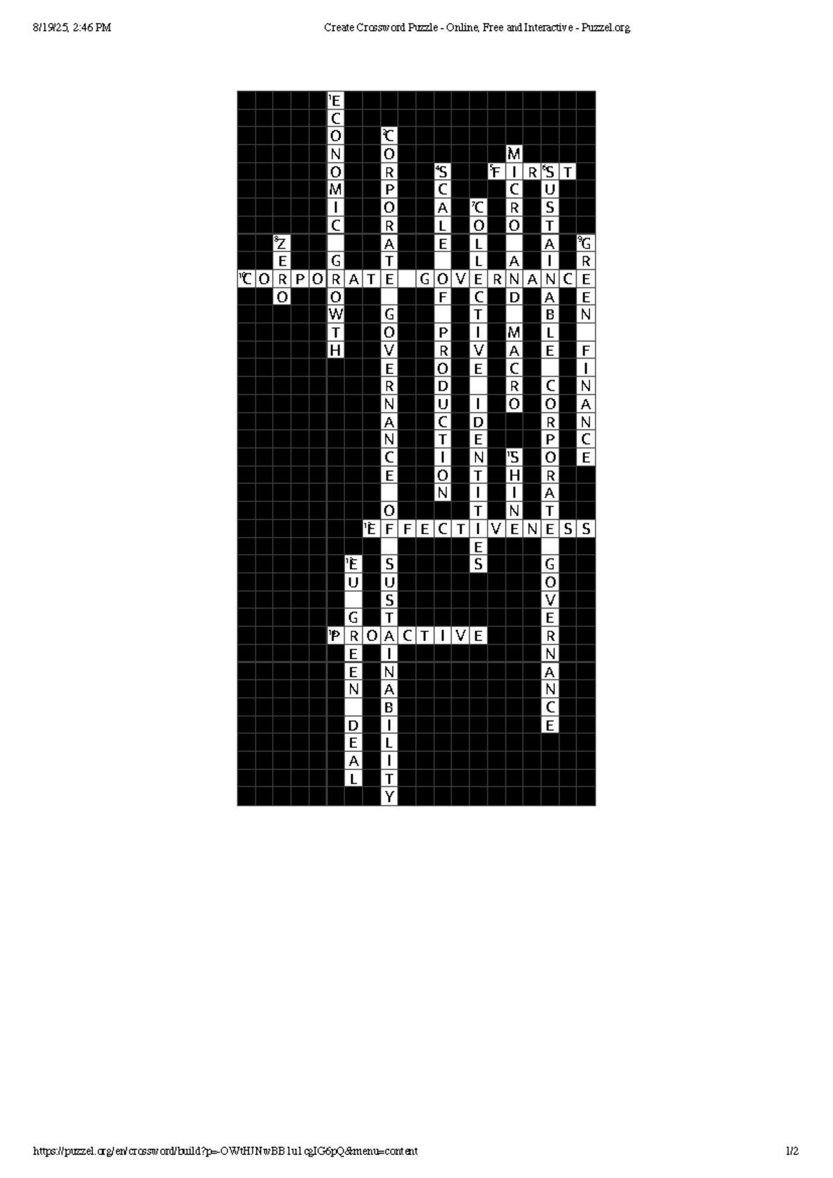 ECON 1: Create Interactive Crossword Puzzle - Free Online Tool - Studocu