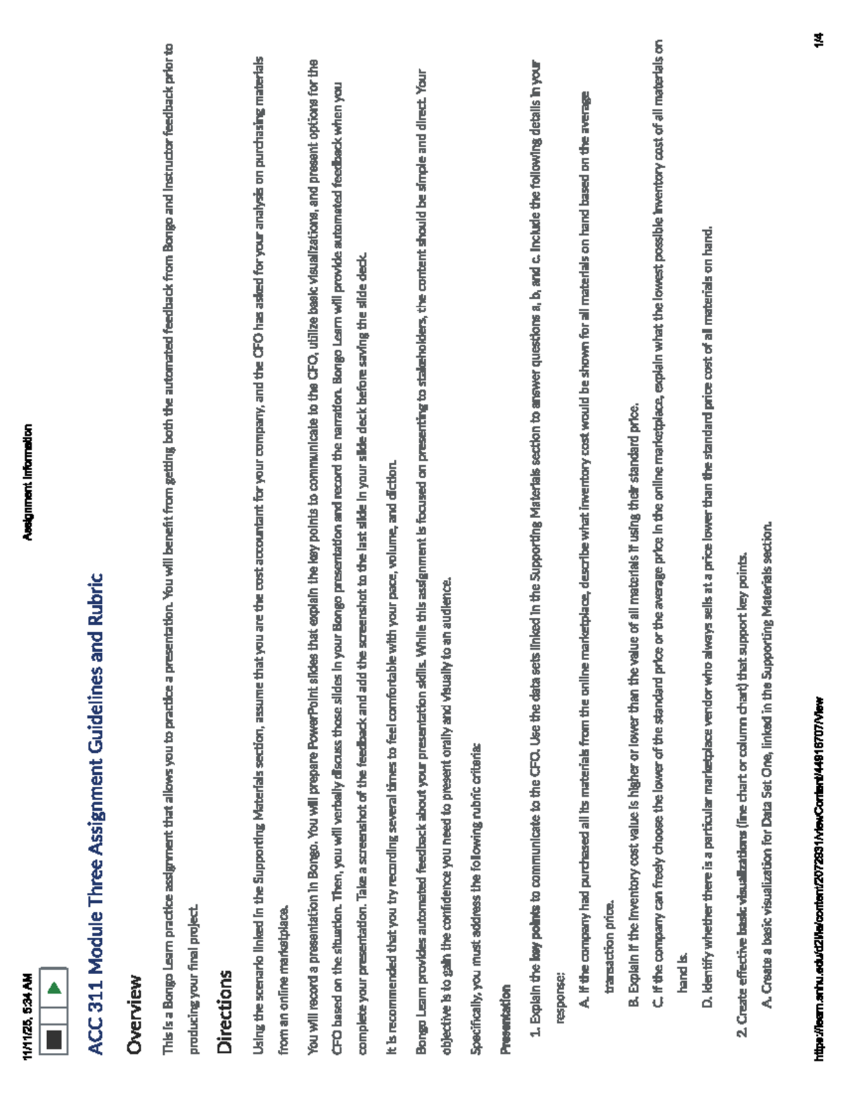 ACC 311 Module Three Practice Assignment Guidelines - Studocu