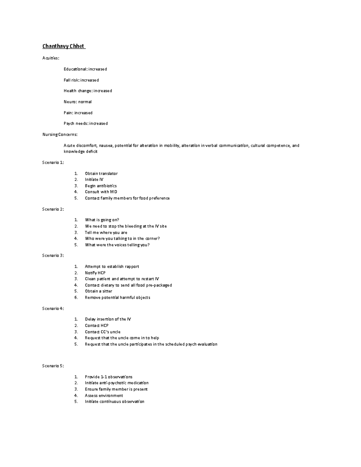 Nursing Assignment 3 - Swift River: Patient Scenarios and Nursing Care ...