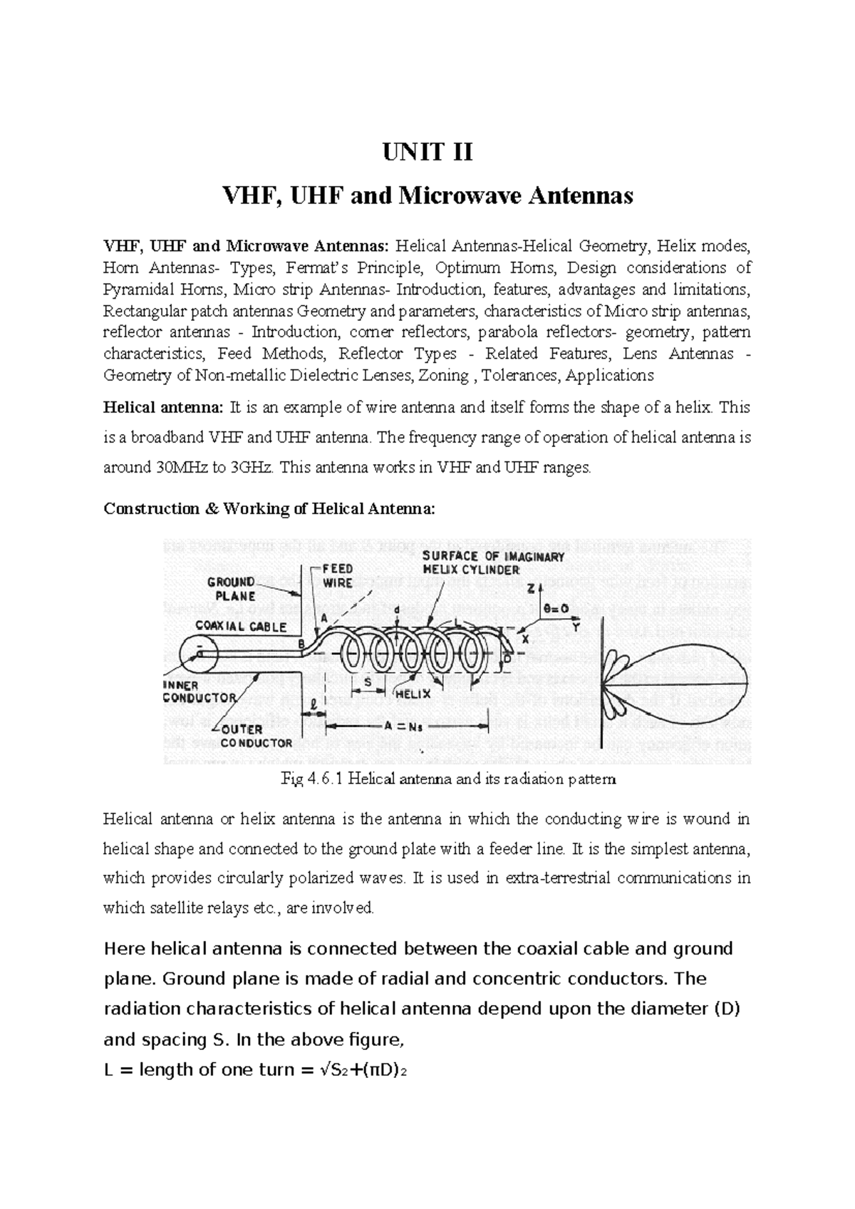 A&ME UNIT-II - VHF, UHF & Microwave Antennas Notes - Studocu