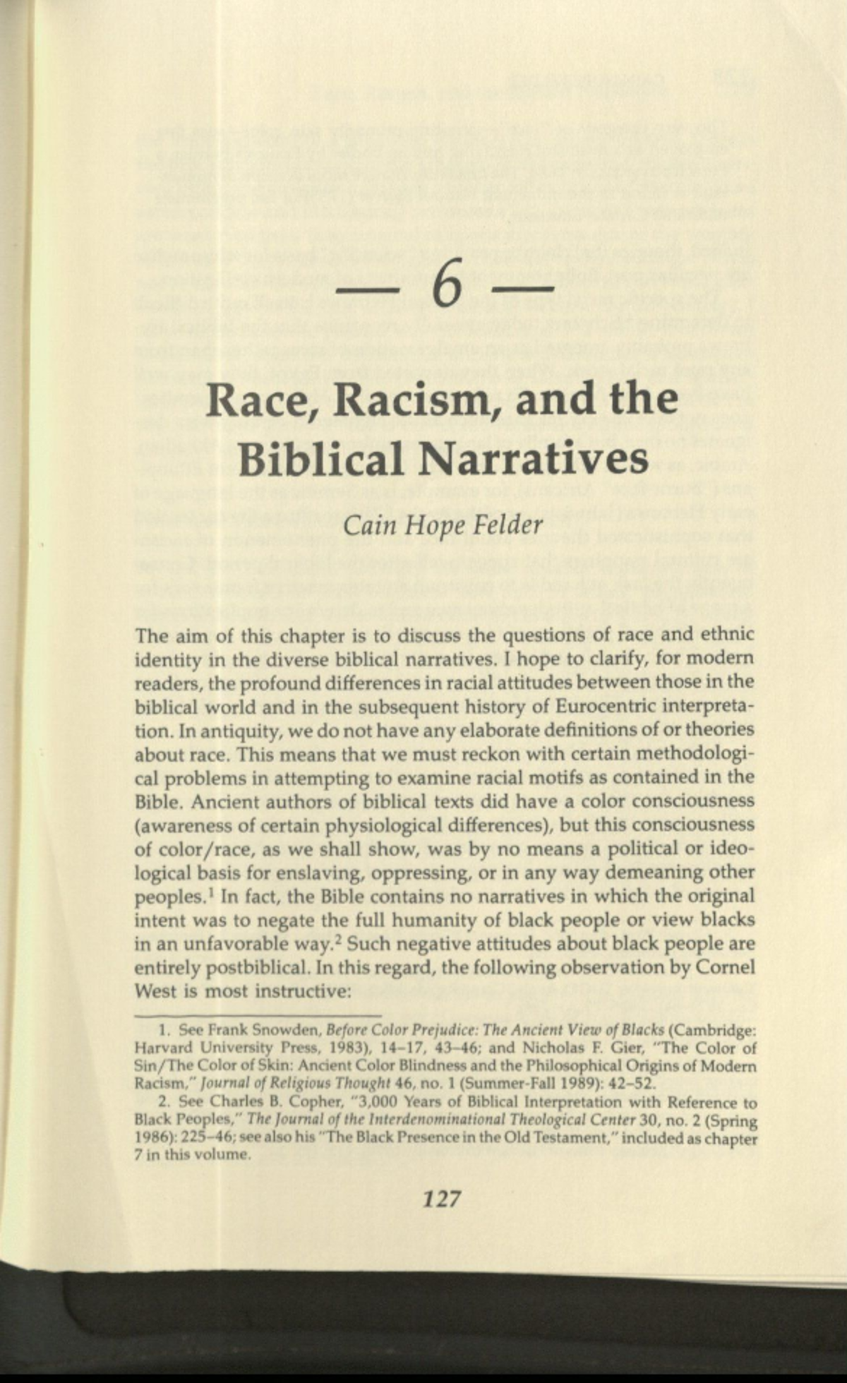 Race, Racism, and Biblical Narratives: Insights by Cain Hope Felder ...