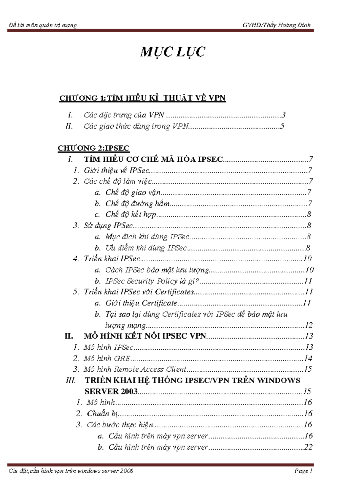 Báo Cáo Cấu Hình VPN IPSec - Tìm Hiểu và Triển Khai Chi Tiết - Studocu