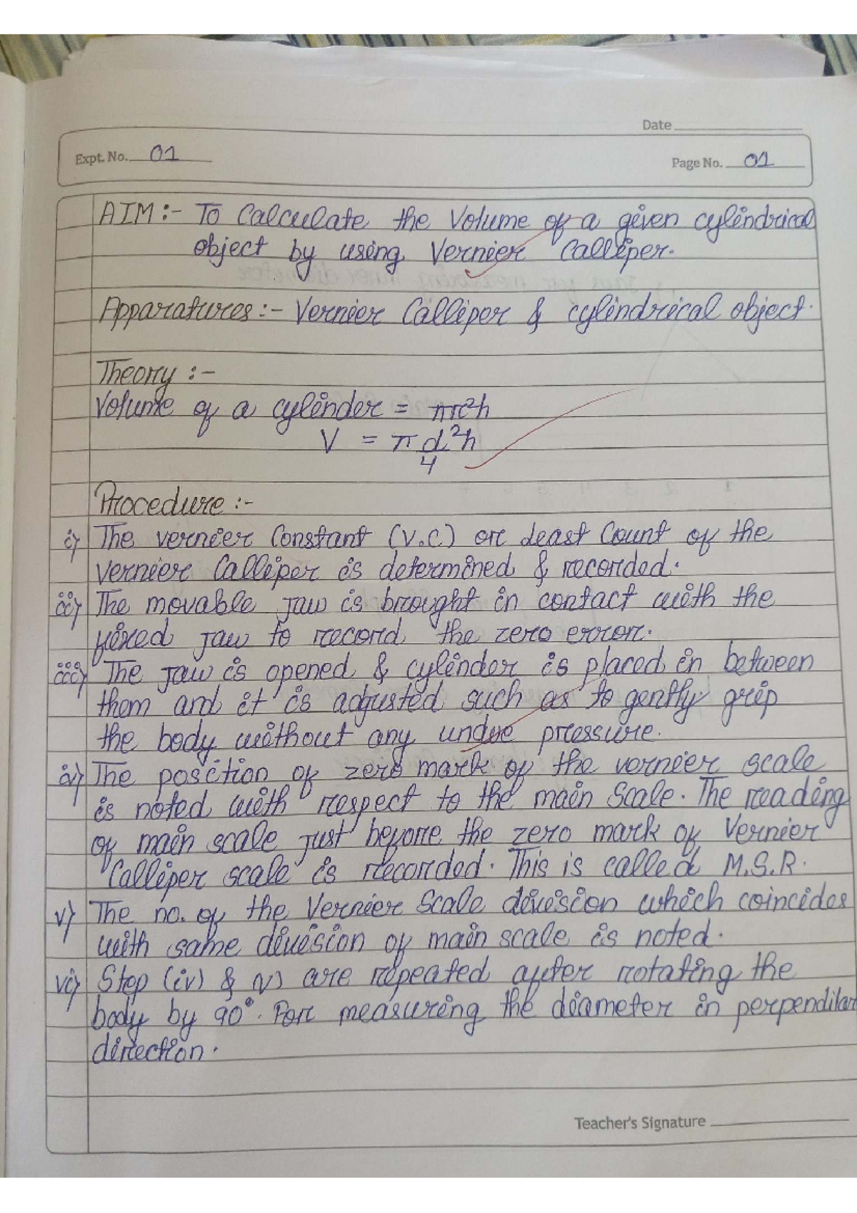 Physics Practical Part 1: Volume and Thickness Measurement Experiments - Studocu