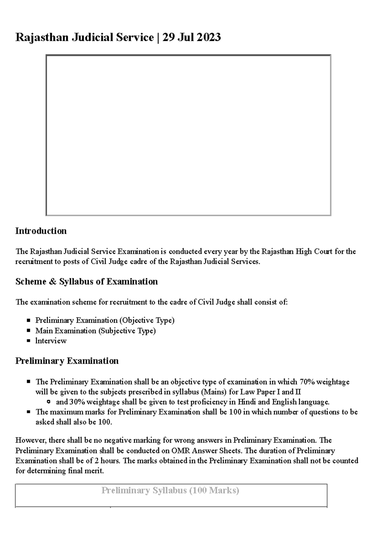RJS Syllabus & Exam Scheme for Rajasthan Judicial Service 2023 - Studocu