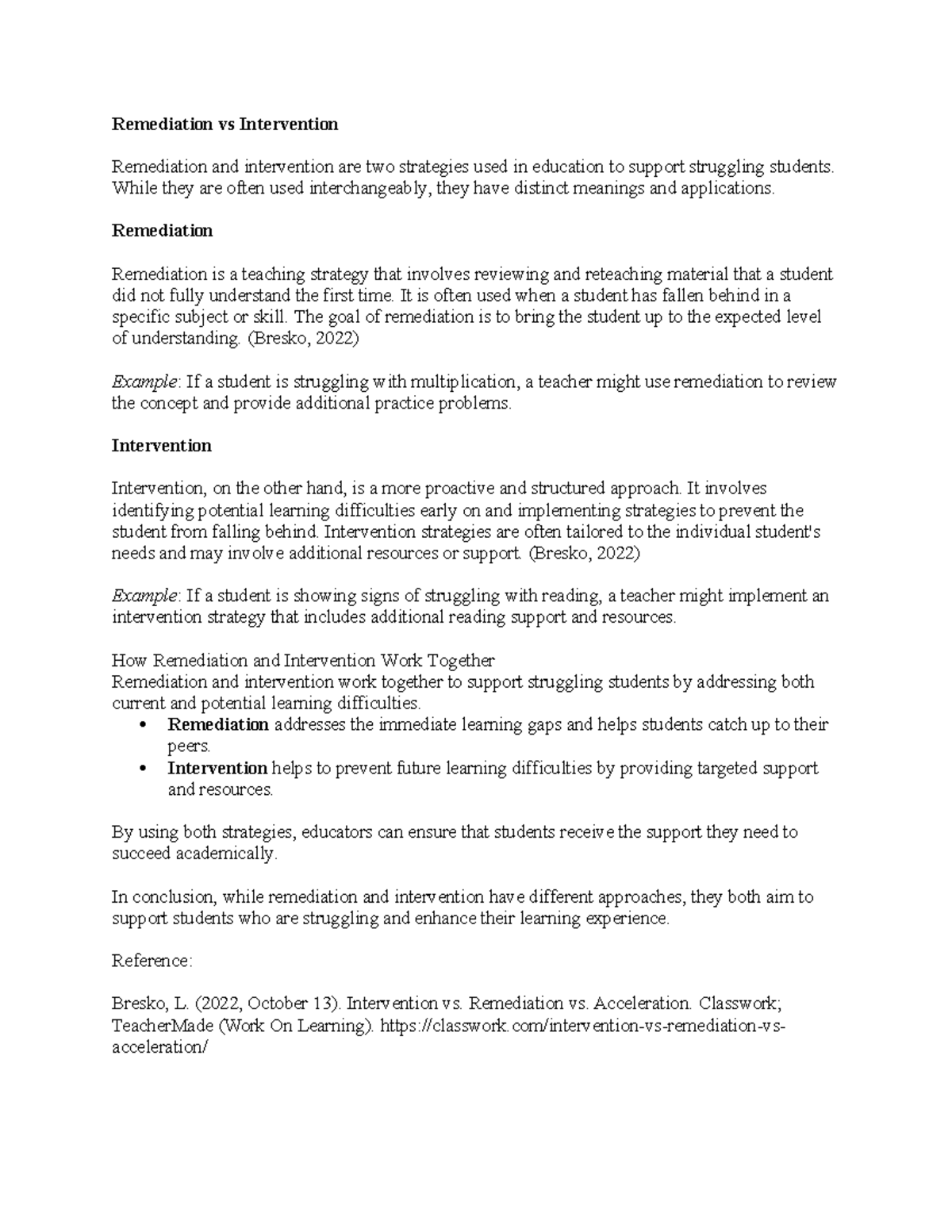 EDU 101: Remediation vs Intervention Strategies for Student Support ...