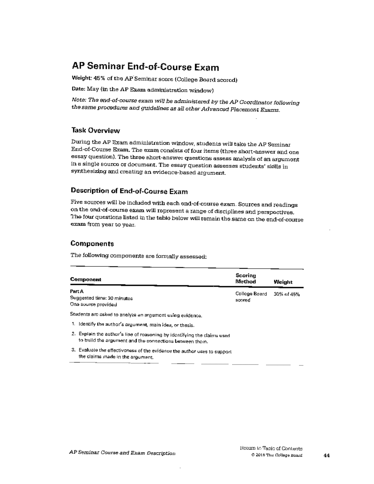 Format of the AP Capstone Exam - HLS 2123 - Studocu